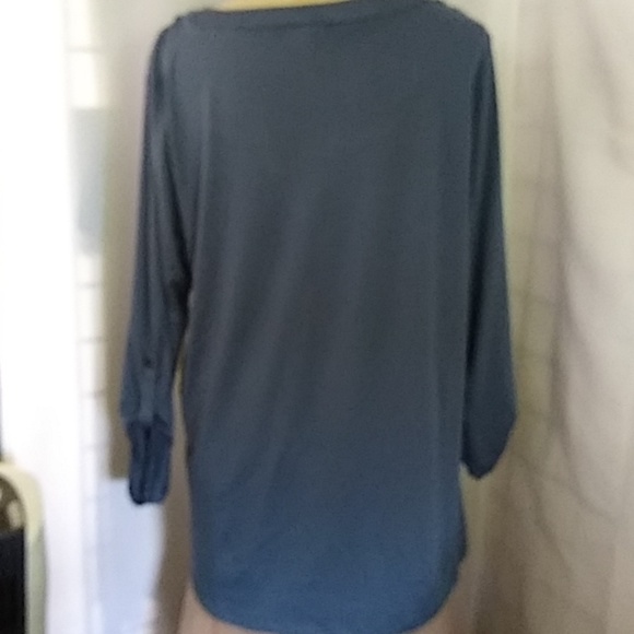 ONE WORLD | Tops | One World Denim Blue Knit Tunic | Poshmark